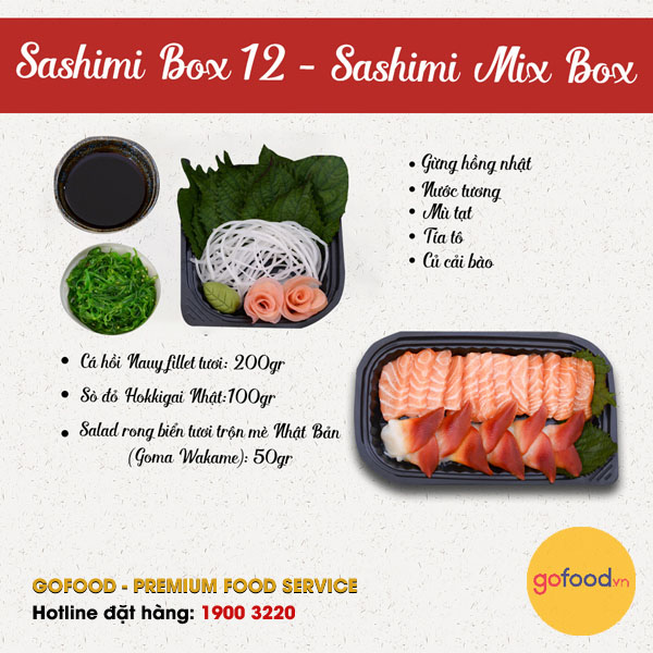 Sashimi Box từ các loại hải sản Nhật Bản tươi mát và tinh khiết